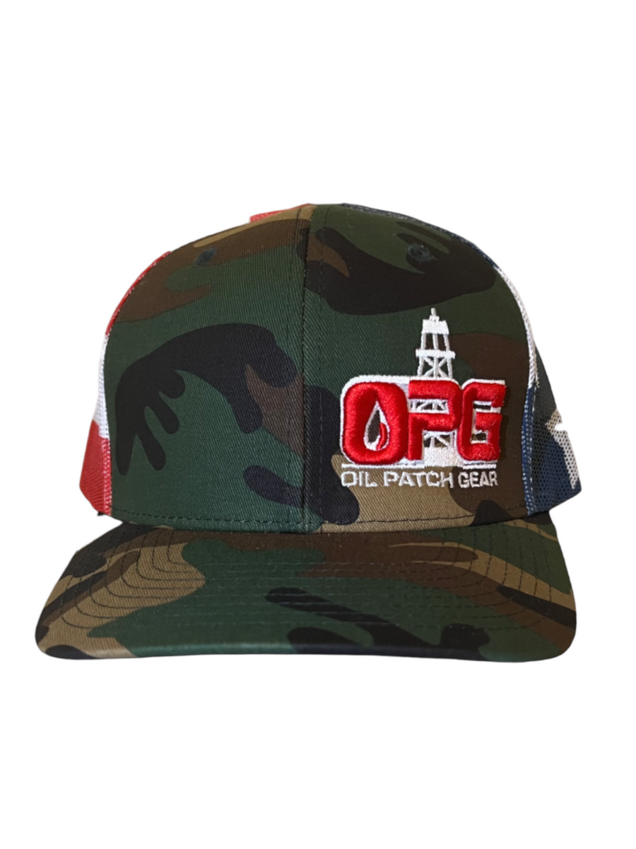 2023 OPG LOGO CAMOUFLAGE/CRYPTO CAPS – Oil Patch Gear Tx.